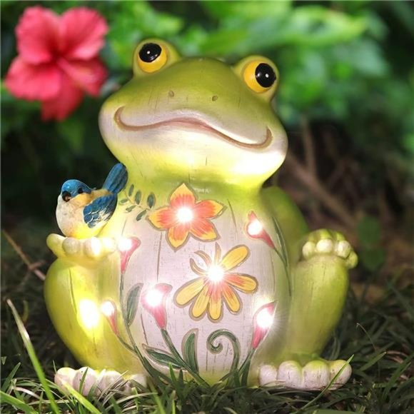 Accents | Outdoor Frog Sculptures Solar Garden Outdoor Statues Frog ...